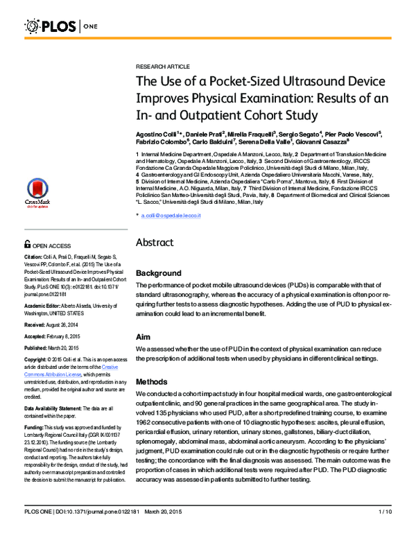 (PDF) The Use of a Pocket-Sized Ultrasound Device Improves Physical ...