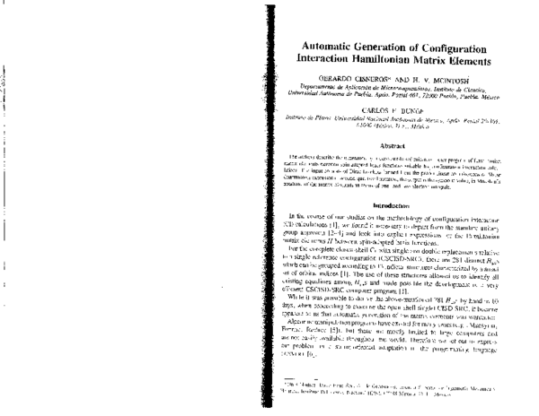 (PDF) Automatic generation of configuration interaction Hamiltonian matrix elements