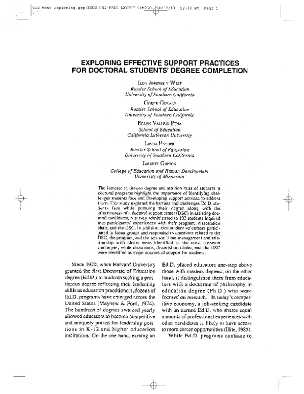 (PDF) Exploring Effective Support Practices for Doctoral Students ...