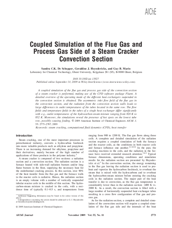 (PDF) Coupled simulation of the flue gas and process gas side of a ...
