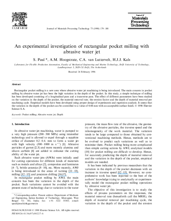 (PDF) An experimental investigation of rectangular pocket milling with ...