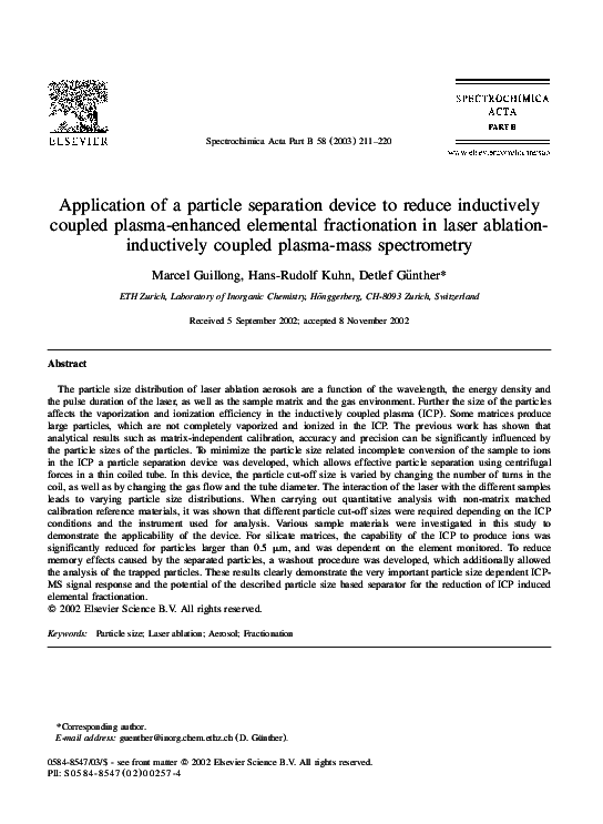 (PDF) Inductively coupled plasma mass spectrometry: recent trends and developments | Lynn ...