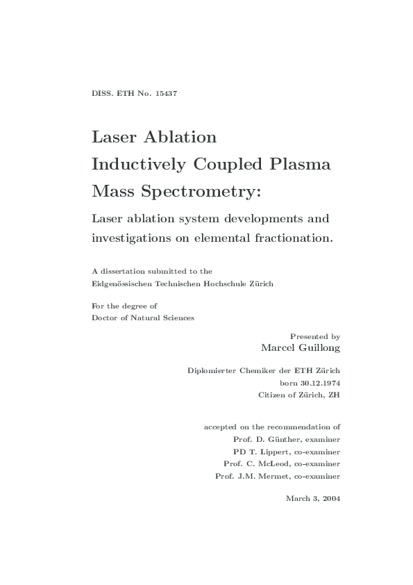 (PDF) Laser ablation inductively coupled plasma mass spectrometry