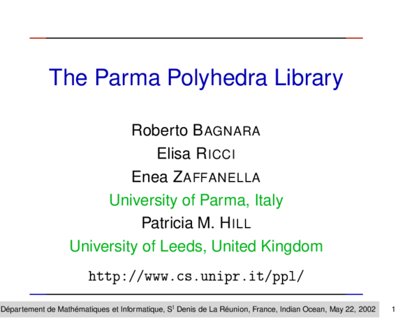 (PDF) The Parma Polyhedra Library