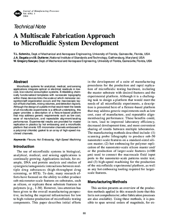 (PDF) A Multiscale Fabrication Approach to Microfluidic System Development