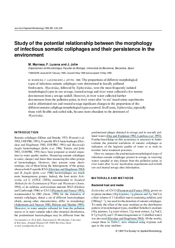 (PDF) Study of the potential relationship between the morphology of ...