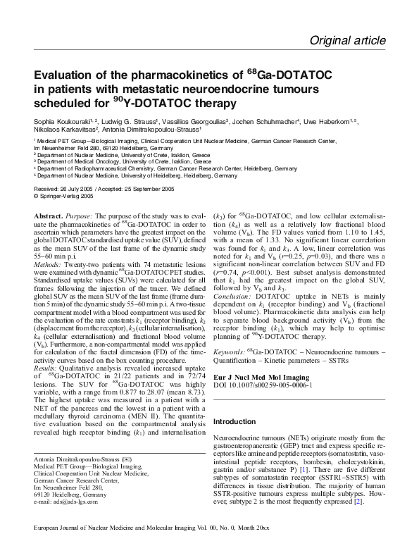 (PDF) Evaluation of the pharmacokinetics of 68Ga-DOTATOC in patients ...