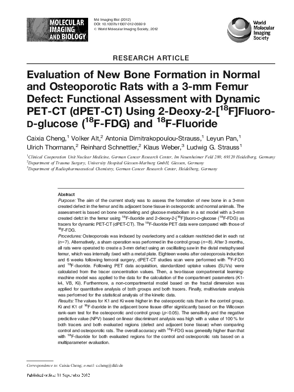 (PDF) Evaluation of New Bone Formation in Normal and Osteoporotic Rats ...