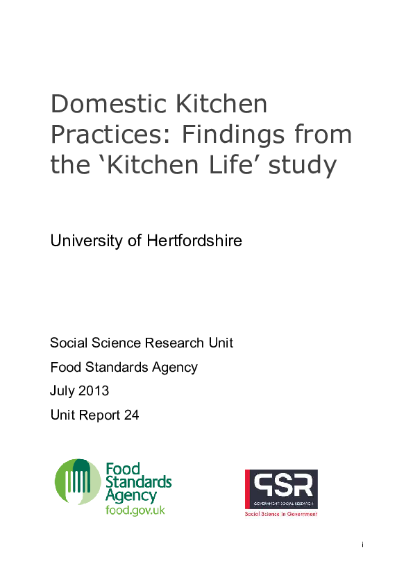 (PDF) Domestic Kitchen Practices: findings from the ‘Kitchen Life’ study