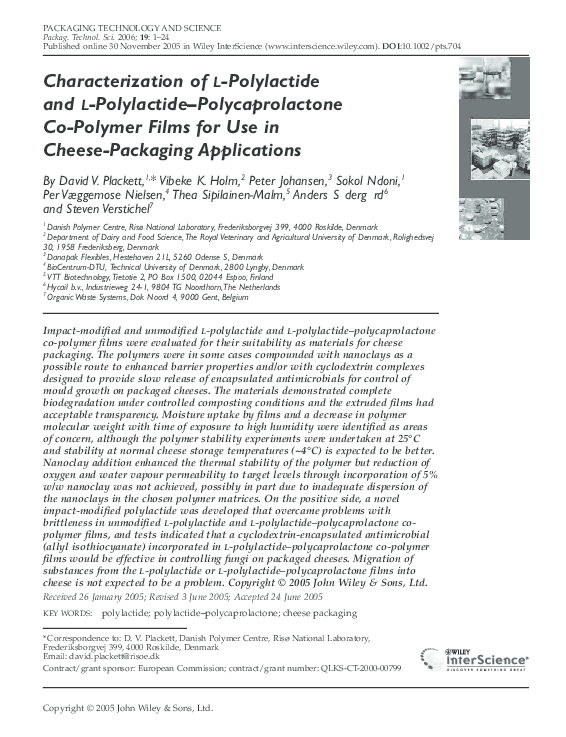 (PDF) Characterization ofl-polylactide andl-polylactide ...