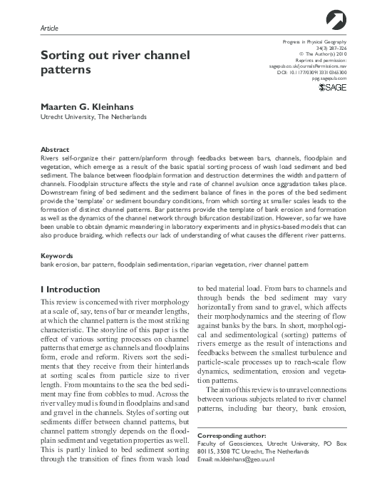 (PDF) Sorting out river channel patterns