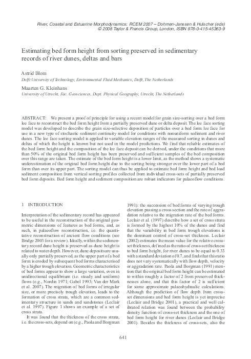 (PDF) Estimating Bed Form Height from Sediment Sorting