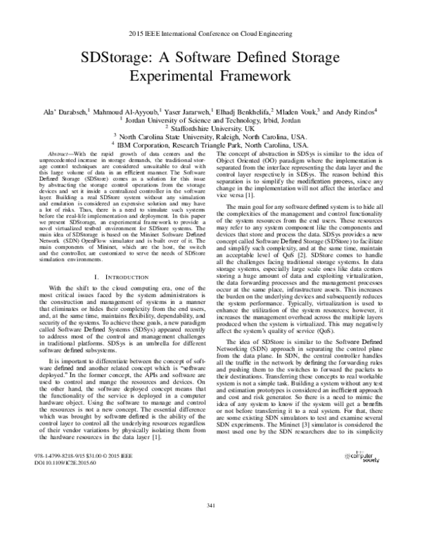 (PDF) SDStorage: A Software Defined Storage Experimental Framework