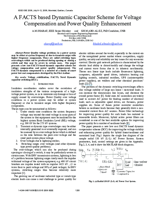 (PDF) A FACTS based Dynamic Capacitor Scheme for Voltage Compensation ...