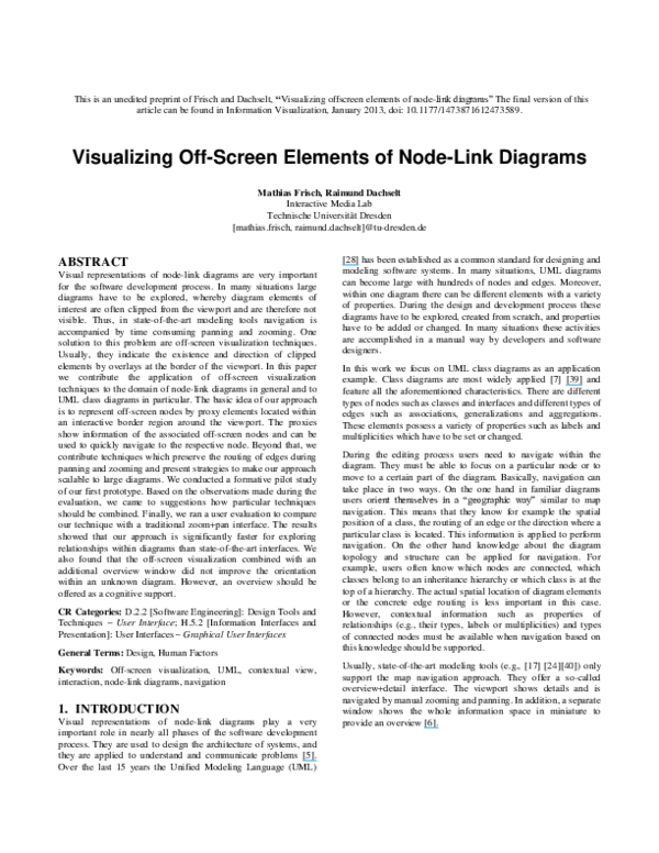 Pdf Visualizing Offscreen Elements Of Node Link Diagrams