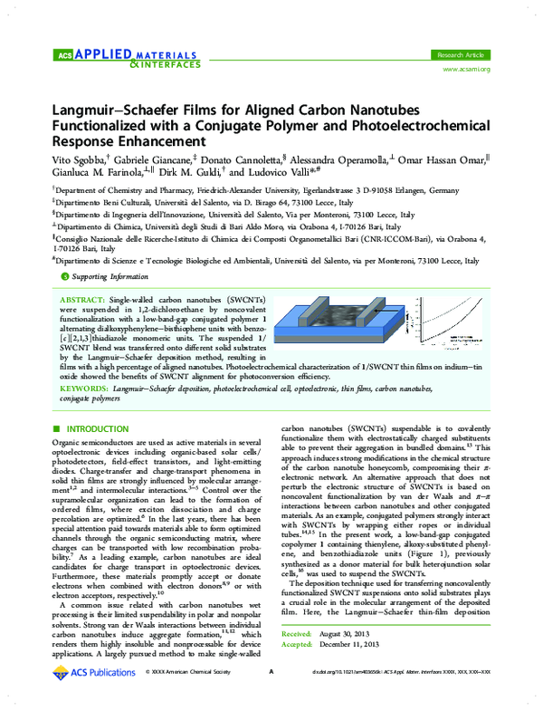 Pdf Langmuir Schaefer Films For Aligned Carbon Nanotubes