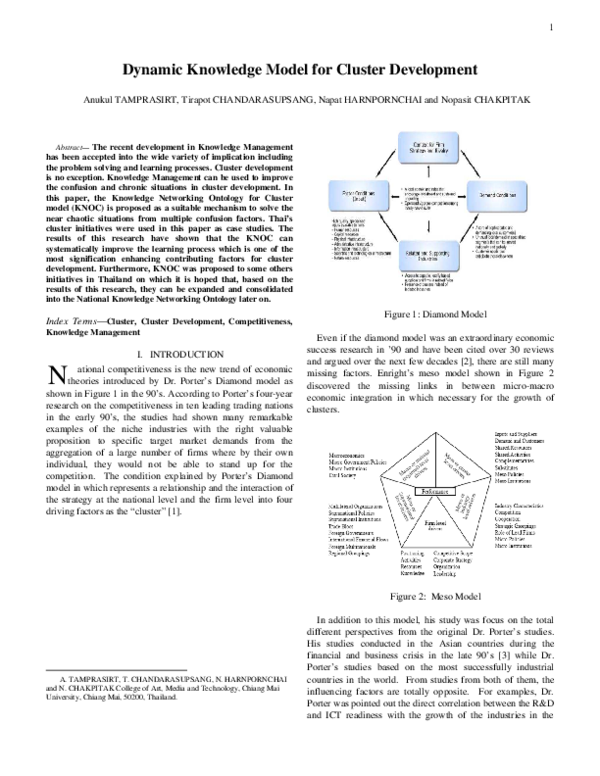 (PDF) Dynamic Knowledge Model for Cluster Development