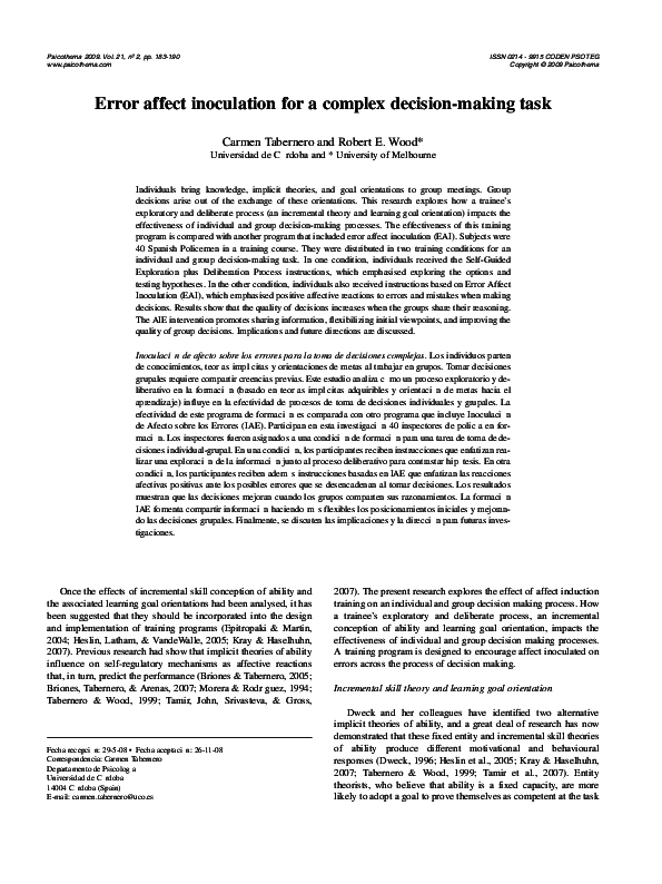 (PDF) Interaction between self-efficacy and initial performance in predicting the complexity of ...