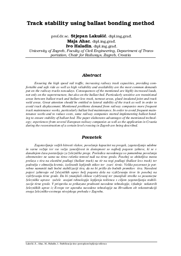 (PDF) Track stability using ballast bonding method