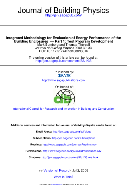 (PDF) Building Envelope: Heat, Air and Moisture Interactions