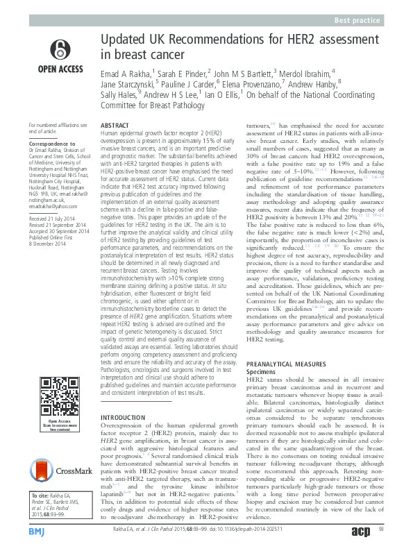 (PDF) Updated UK Recommendations for HER2 assessment in breast cancer