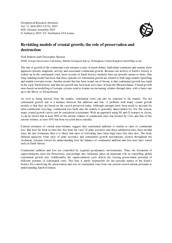 (PDF) Revisiting models of crustal growth; the role of preservation and ...