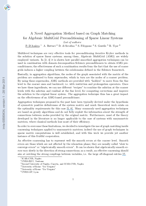 Pdf A Novel Aggregation Method Based On Graph Matching For Algebraic