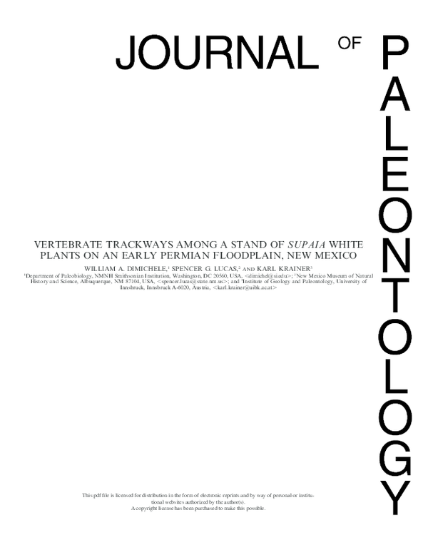 (PDF) Vertebrate Trackways Among a Stand of Supaia White Plants on An ...
