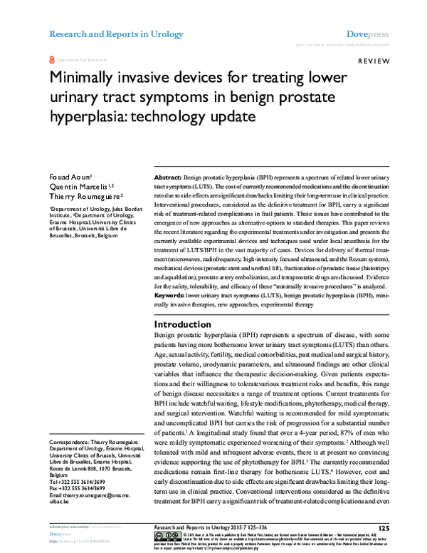 (PDF) Minimally invasive devices for treating lower urinary tract ...