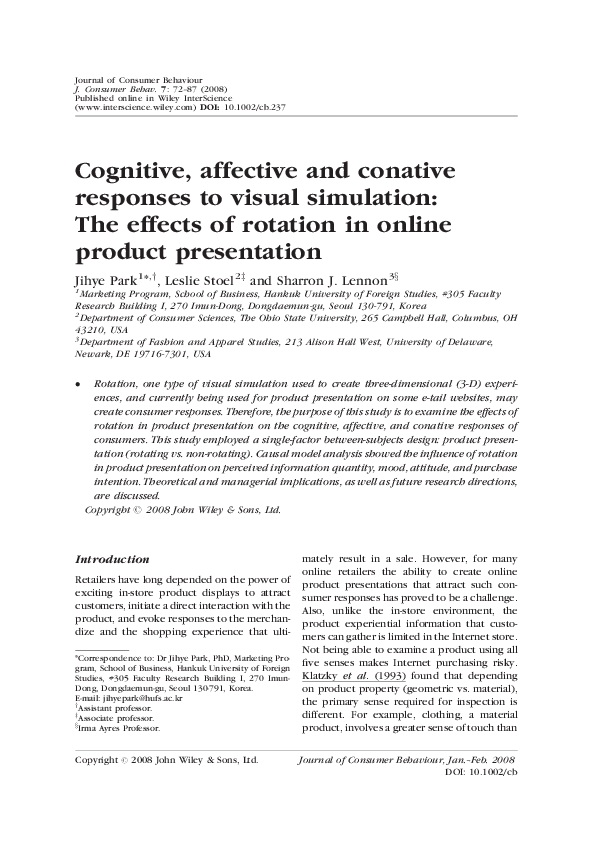 (PDF) Cognitive, affective and conative responses to visual simulation ...