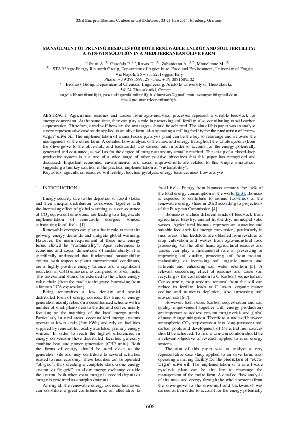 (PDF) MANAGEMENT OF PRUNING RESIDUES FOR BOTH RENEWABLE ENERGY AND SOIL FERTILITY: A WIN-WIN ...