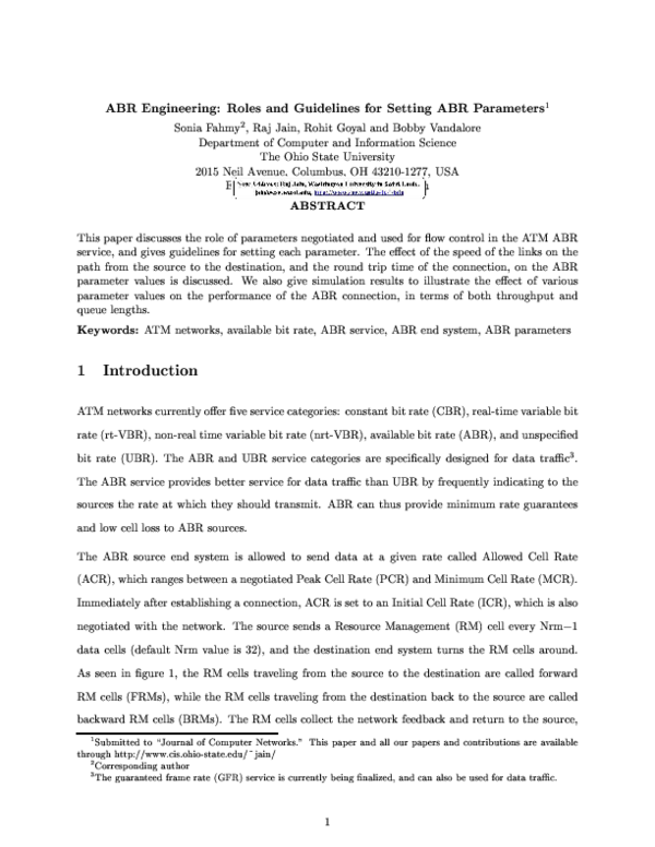 (PDF) ABR Engineering: Roles and Guidelines for Setting ABR Parameters