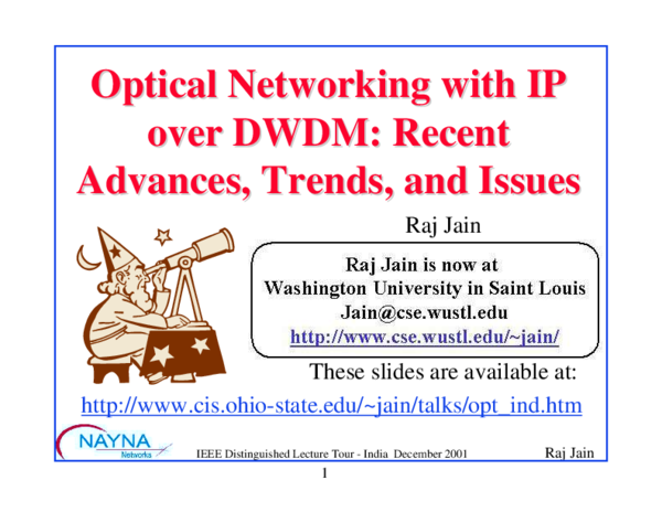 (PDF) Optical Networking with IP over DWDM: Recent Advances, Trends ...