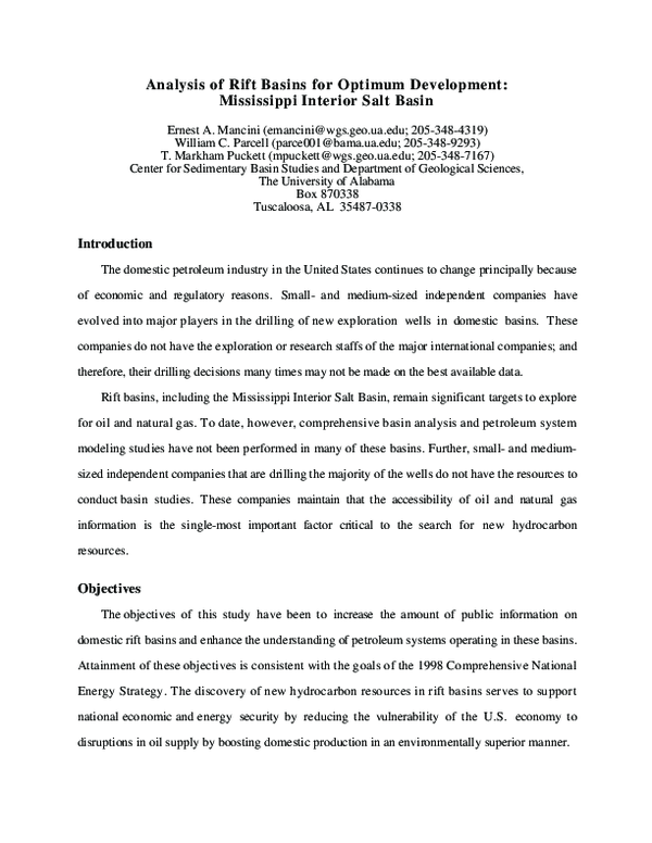 (PDF) Analysis of Rift Basins for Optimum Development: Mississippi ...