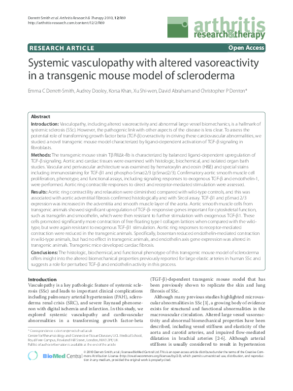 (PDF) Systemic vasculopathy with altered vasoreactivity in a transgenic ...