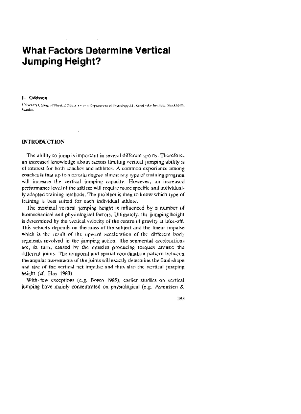 (PDF) What Factors Determine Vertical Jumping Height?