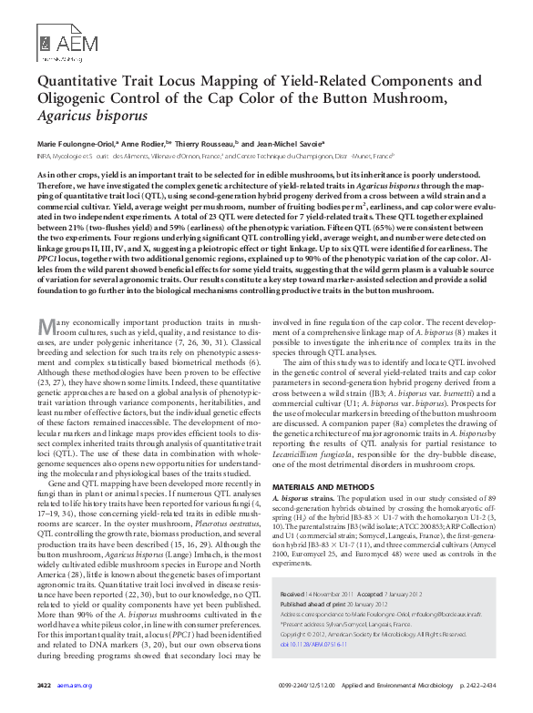 Pdf Quantitative Trait Locus Mapping Of Yield Related Components And