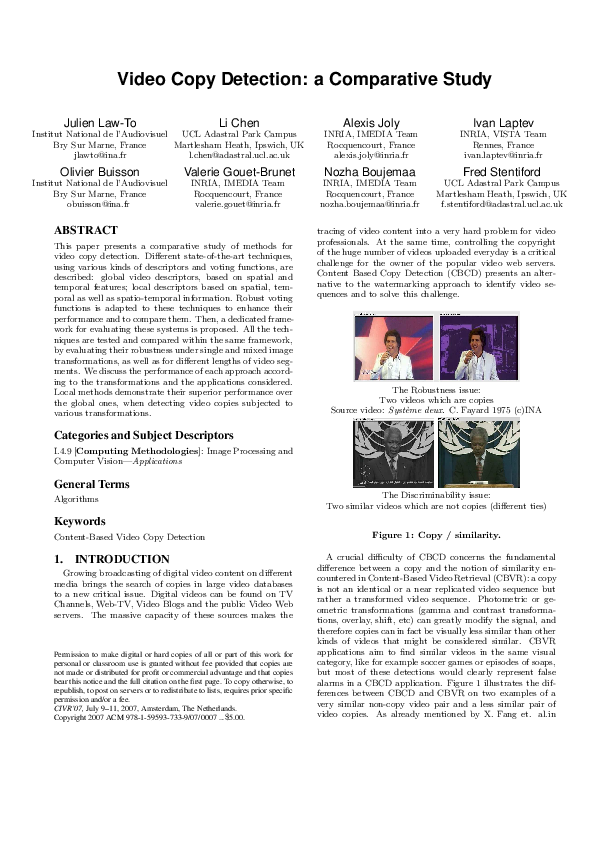 (PDF) Video copy detection