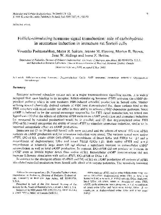 (PDF) Follicle-stimulating hormone signal transduction: Role of ...