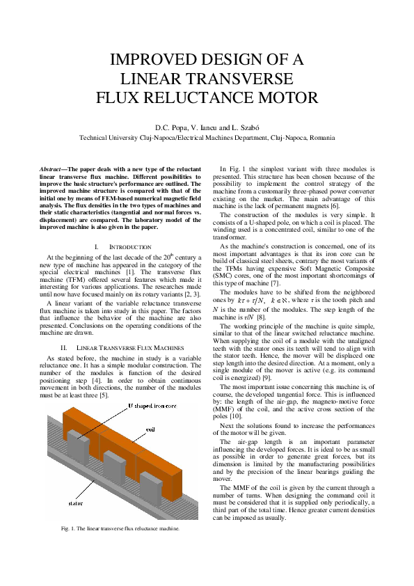 (PDF) Manufacturing Technologies of the Linear Transverse Flux ...