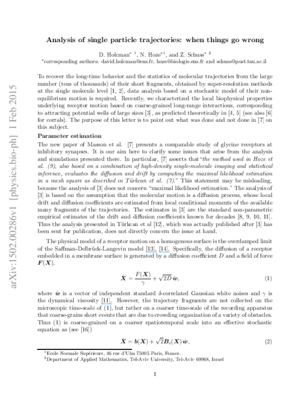 Pdf Analysis Of Single Particle Trajectories When Things Go Wrong