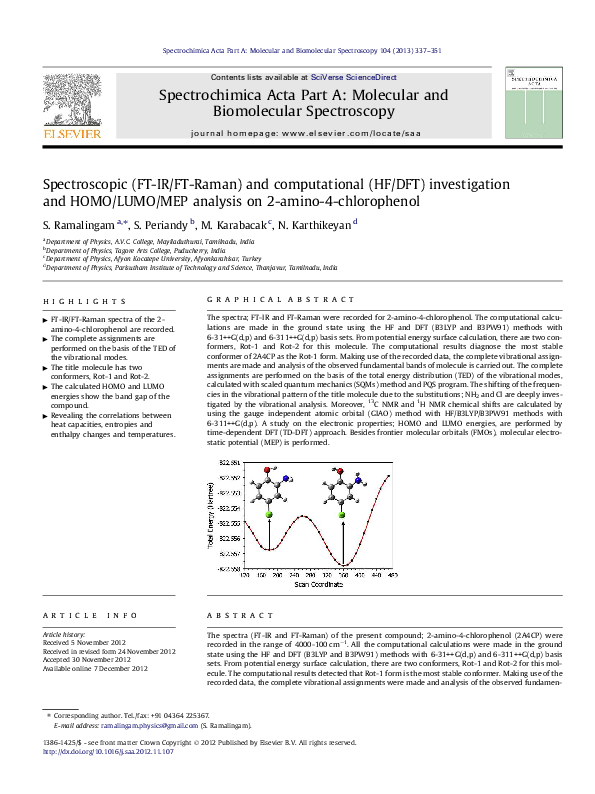 (PDF) Spectroscopic (FT-IR/FT-Raman) and computational (HF/DFT) investigation and HOMO/LUMO/MEP ...