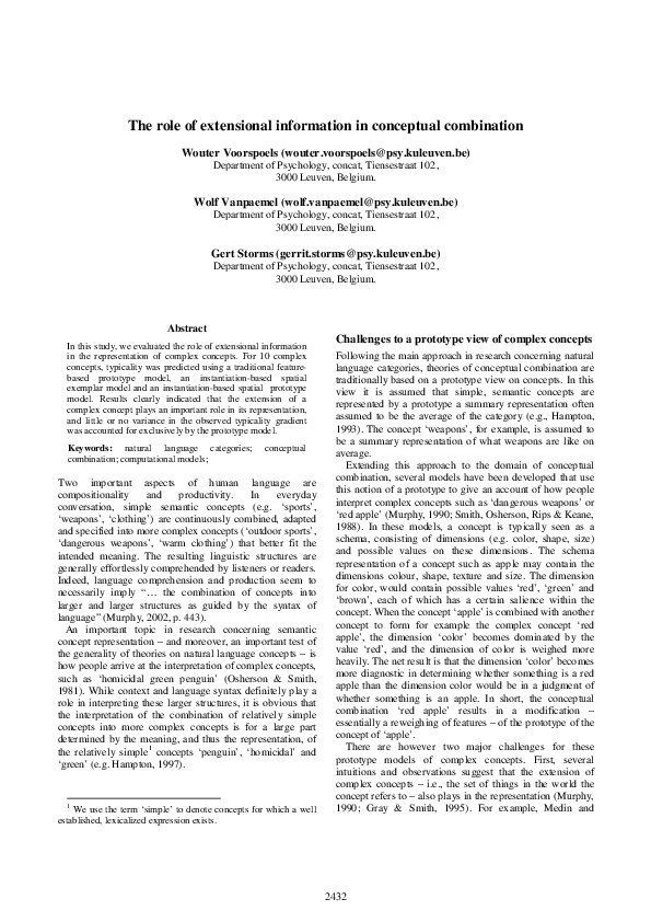 (PDF) The role of extensional information in conceptual combination
