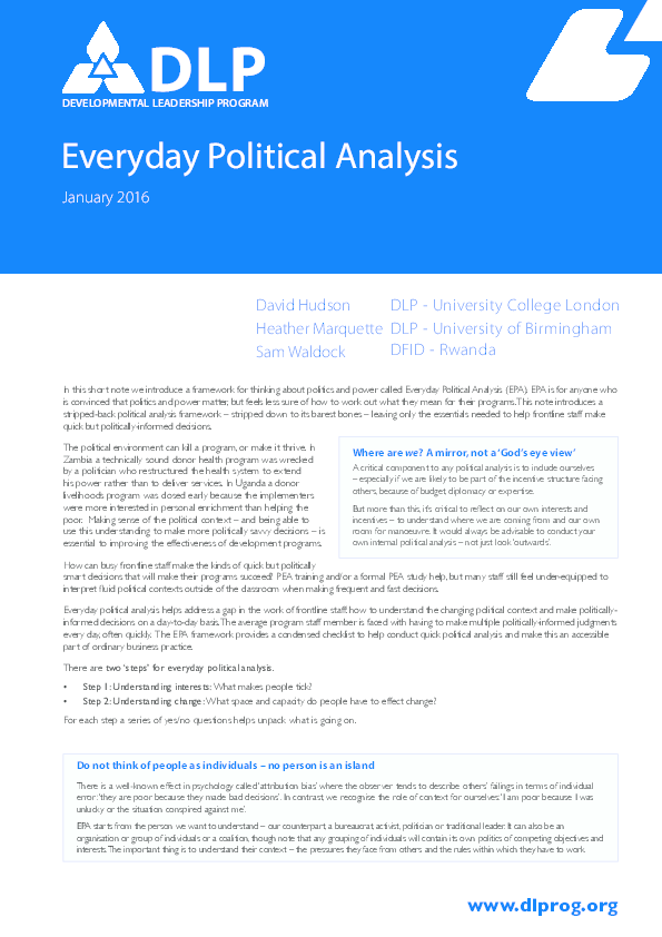 (PDF) Everyday Political Analysis