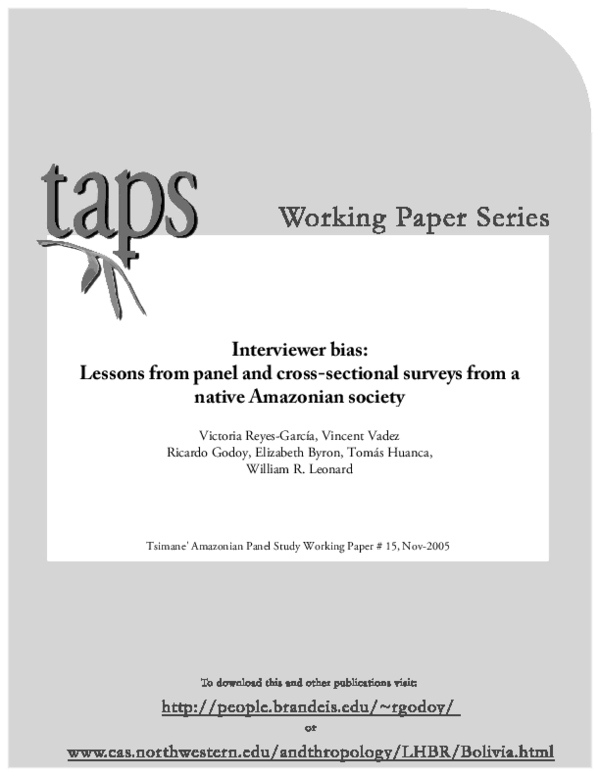 (PDF) Lessons from panel and cross-sectional surveys from a native ...