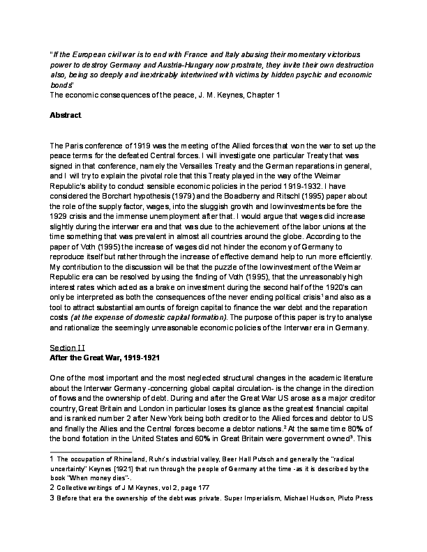 (DOC) Economic Policies in Weimar Republic