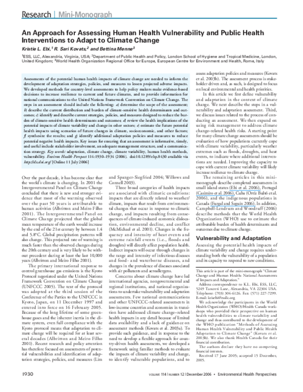 (PDF) An Approach for Assessing Human Health Vulnerability and Public ...