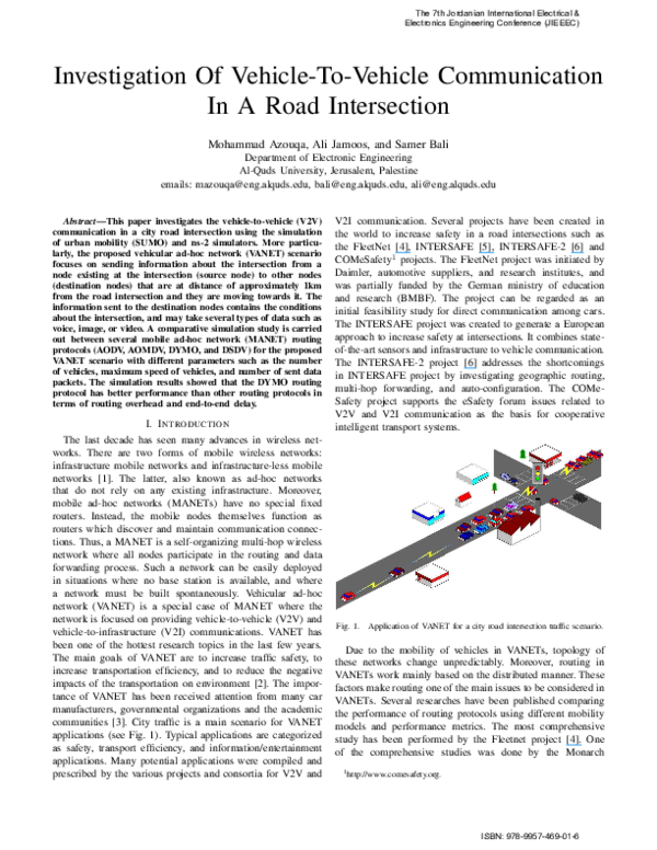 (PDF) Investigation Of Vehicle-to-Vehicle Communication in a Road ...