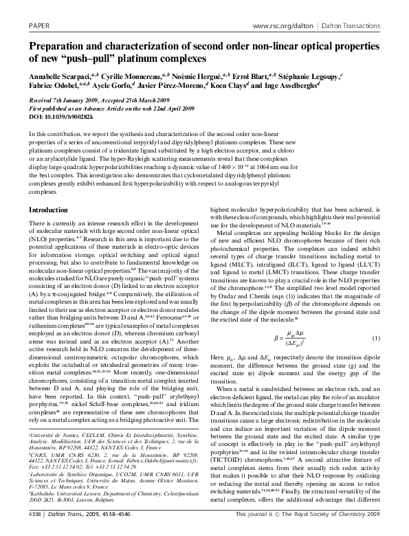(PDF) Preparation and characterization of second order non-linear optical properties of new ...
