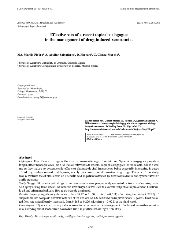 (PDF) Effectiveness of a recent topical sialogogue in the management of ...